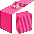 Amazon.com: 15 Pack Satin Table Runners 12 x 108 Inch Long Hot Pink Table Runners for Rectangle ...
