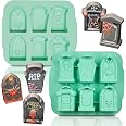 Amazon.com: Halloween Silicone Mold RIP Gravestone for Ice Cube Trays ...