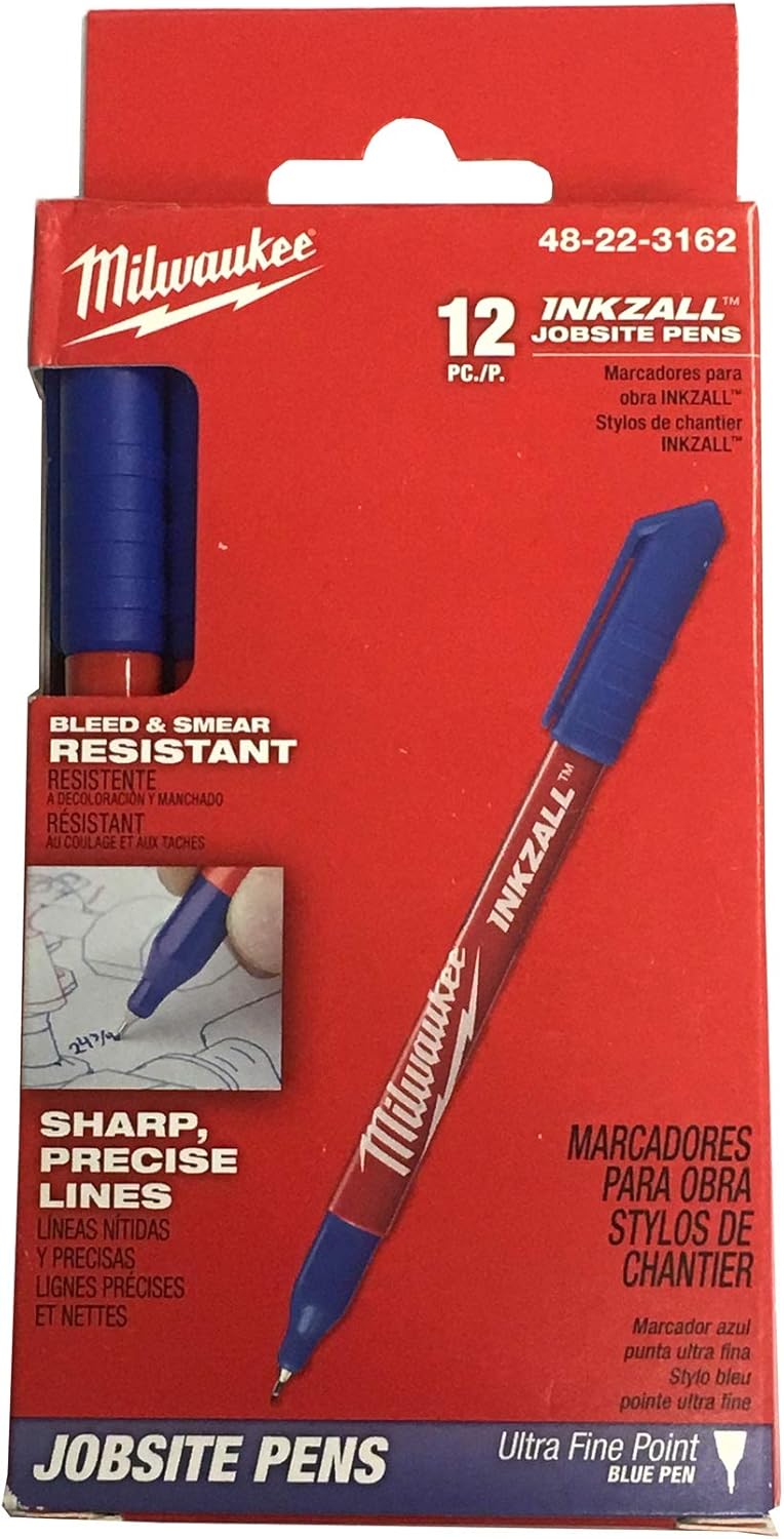 Amazon.com: Milwaukee 48-22-3162 Blue Ultra Fine Point Pens (12-Piece ...