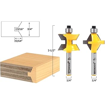 MLCS 17733 Katana 60-Degree Edge Banding Tongue and Groove, 2-Piece Set ...