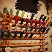 New Brothread 60 Spools Wooden Thread Rack/Thread Holder Organizer with ...