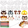 Amazon.com: Aoriher 16 Pcs Animal Masks for Kids 24 Watercolor Pen Farm ...