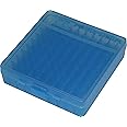 Amazon.com: MTM 100 Round Flip-Top Ammo Box 40/45/10MM Cal (Clear Blue) : Sports & Outdoors