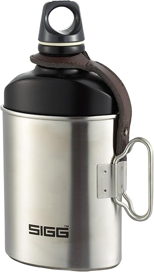 Sigg Bottle Classics Oval 0.6l Black with Cup: Amazon.co.uk: Clothing