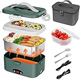 Amazon.com: Electric Heated Lunch Box 100W - 3-IN-1 1.8L Fast Self Heating Lunch Boxes Portable ...
