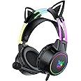 Amazon.com: ONITOON Lightweight Gaming Headset with Detachable Cat Ears ...