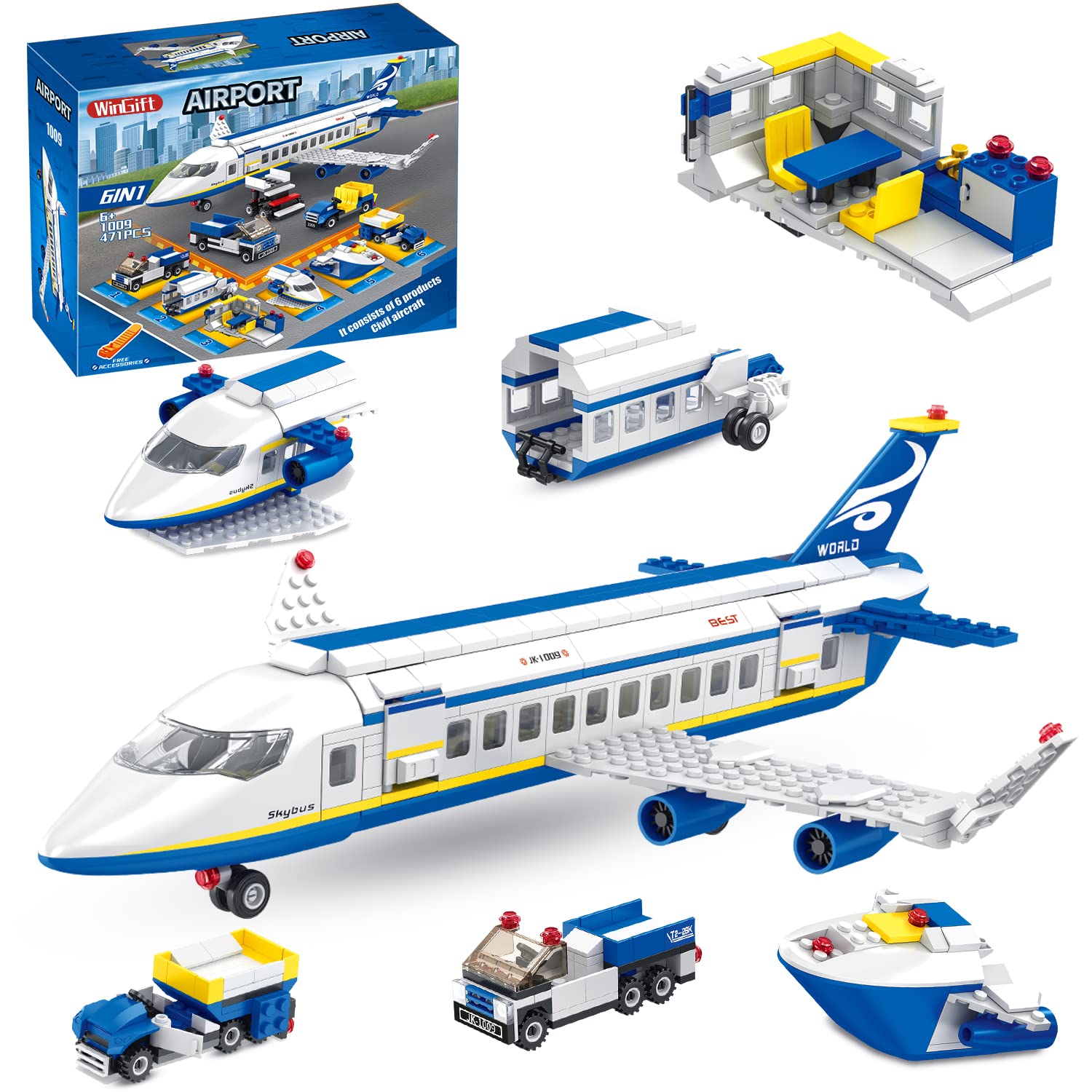 Mua WINGIFT 471 Piece City Airport Building Blocks Toy 16.92" x 16.92 ...