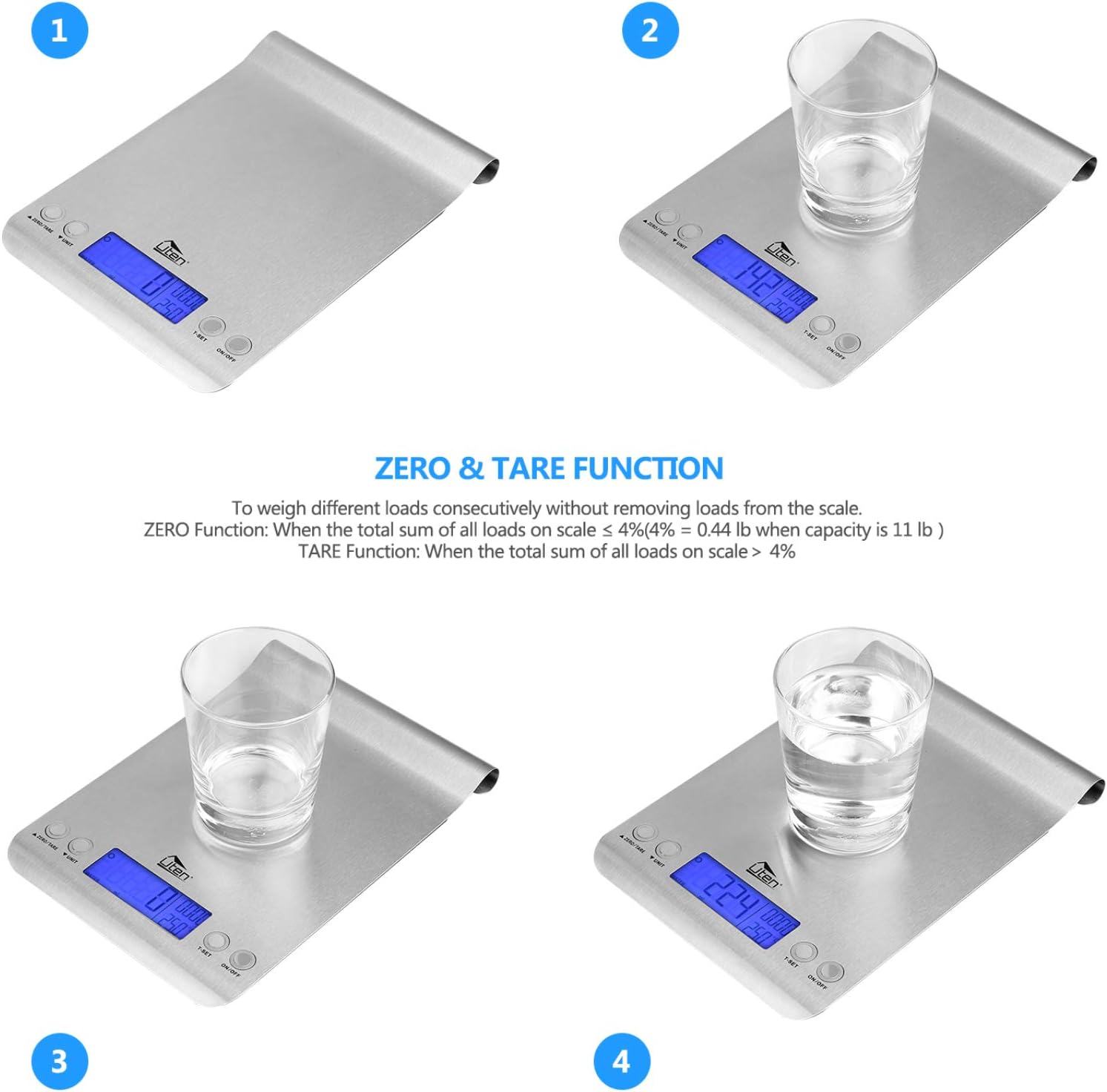 Food Scales Digital Kitchen Weighing Scales 5Kg/11lb Kitchen Cooking ...