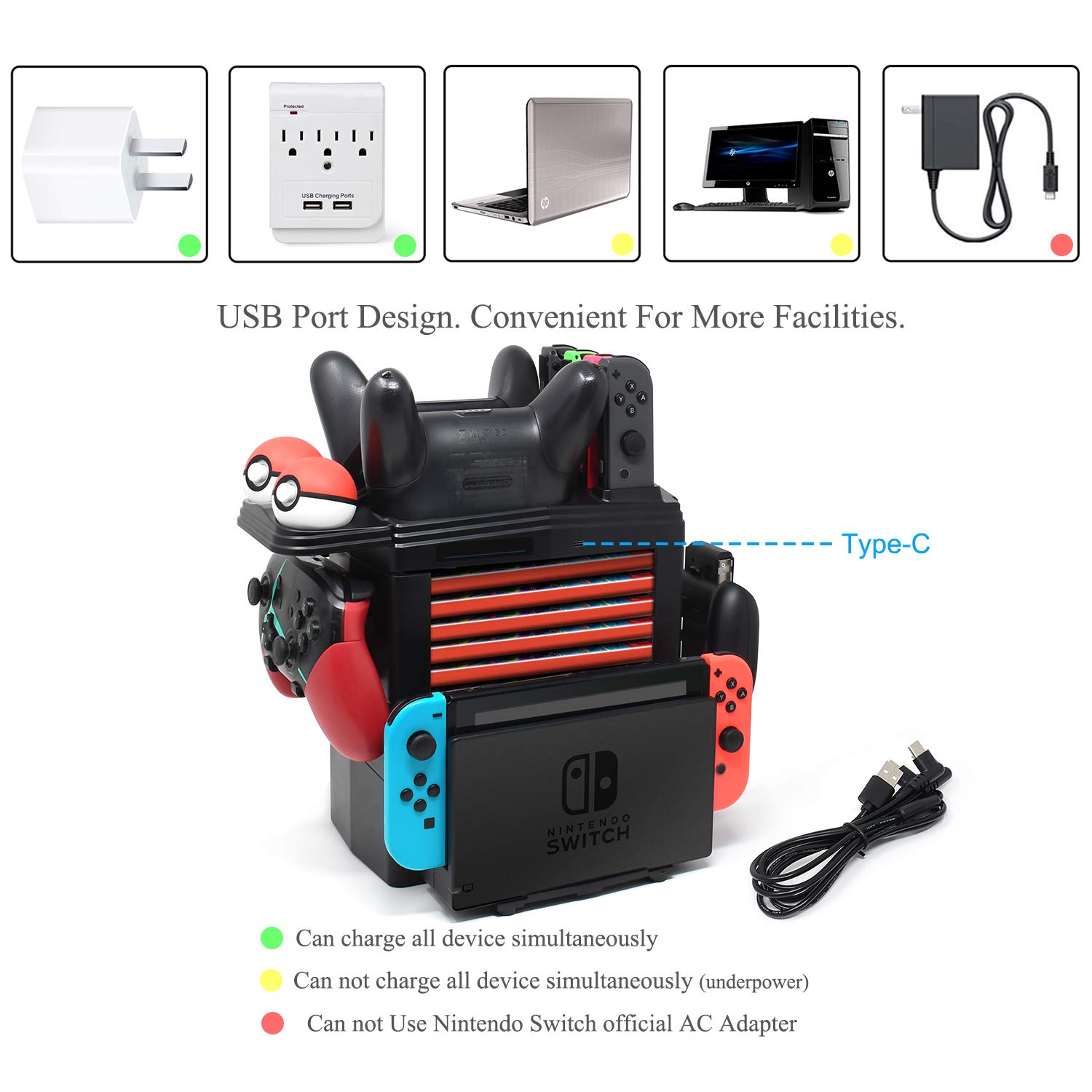 Multifunctional Detachable Station Dock Charger and Storage for ...