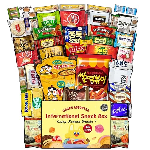 Korean Snack Box Variety Pack - 46 Count Snacks Individual Wrapped Gift ...
