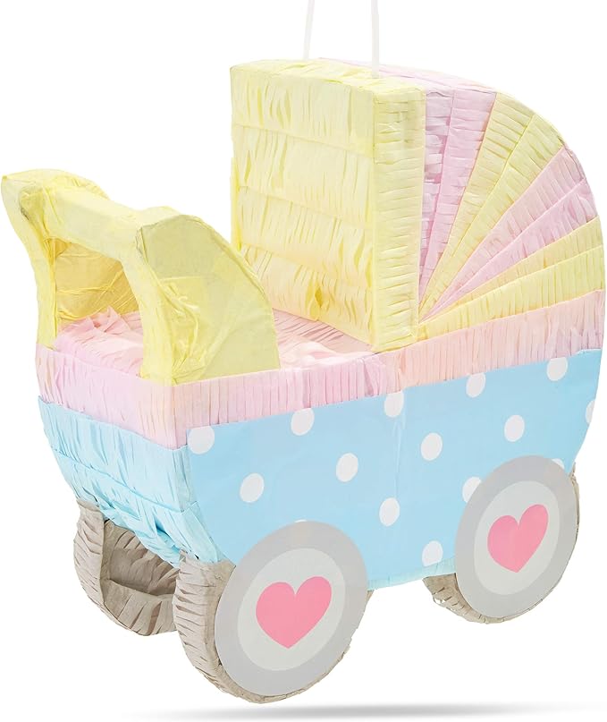 Amazon.com: Small Baby Carriage Pinata for Baby Shower Party (11.5 x 12 ...
