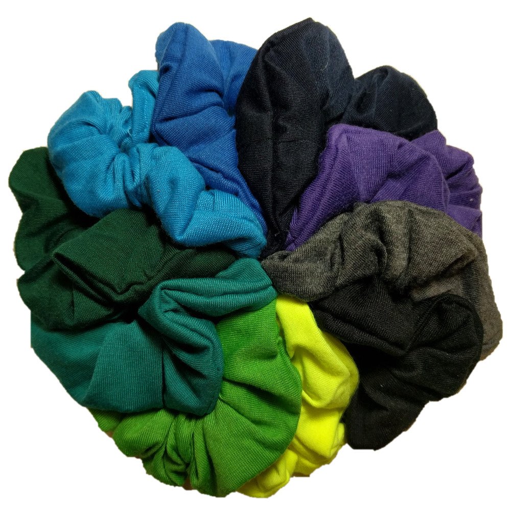 Amazon.com : Cotton Scrunchie Set, Set of 10 Soft Cotton Scrunchies ...