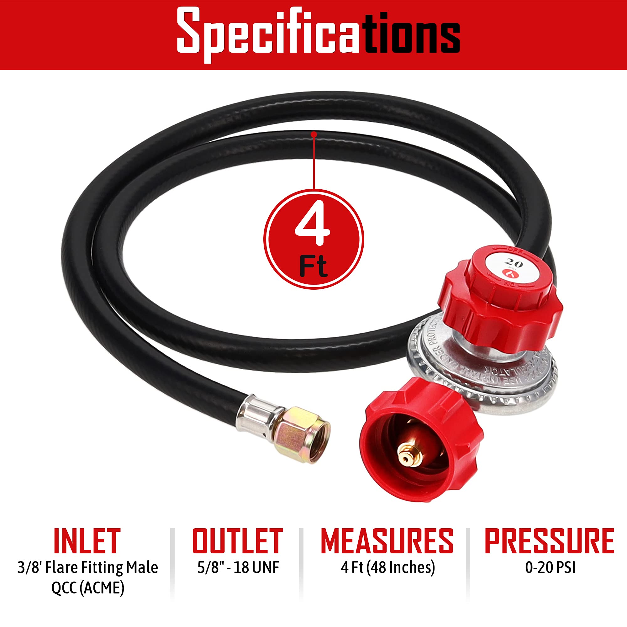 Mua GASONE Propane Regulator - With Propane Brass Orifice 4 ft High ...