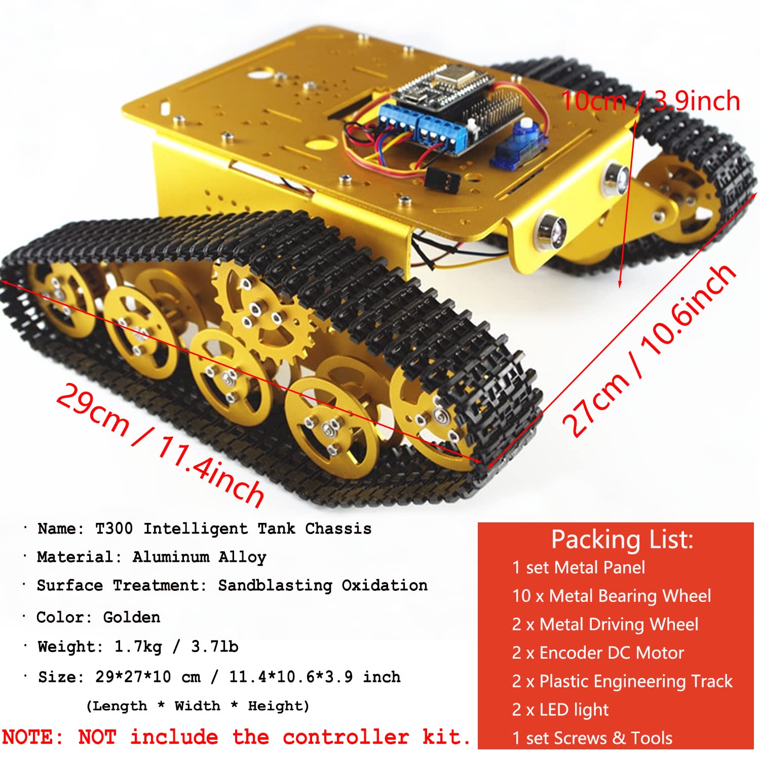 Mua Professional Intelligent Robot Metal Tank Car Chassis for Arduino/Raspberry Pie/Microbit/DIY ...