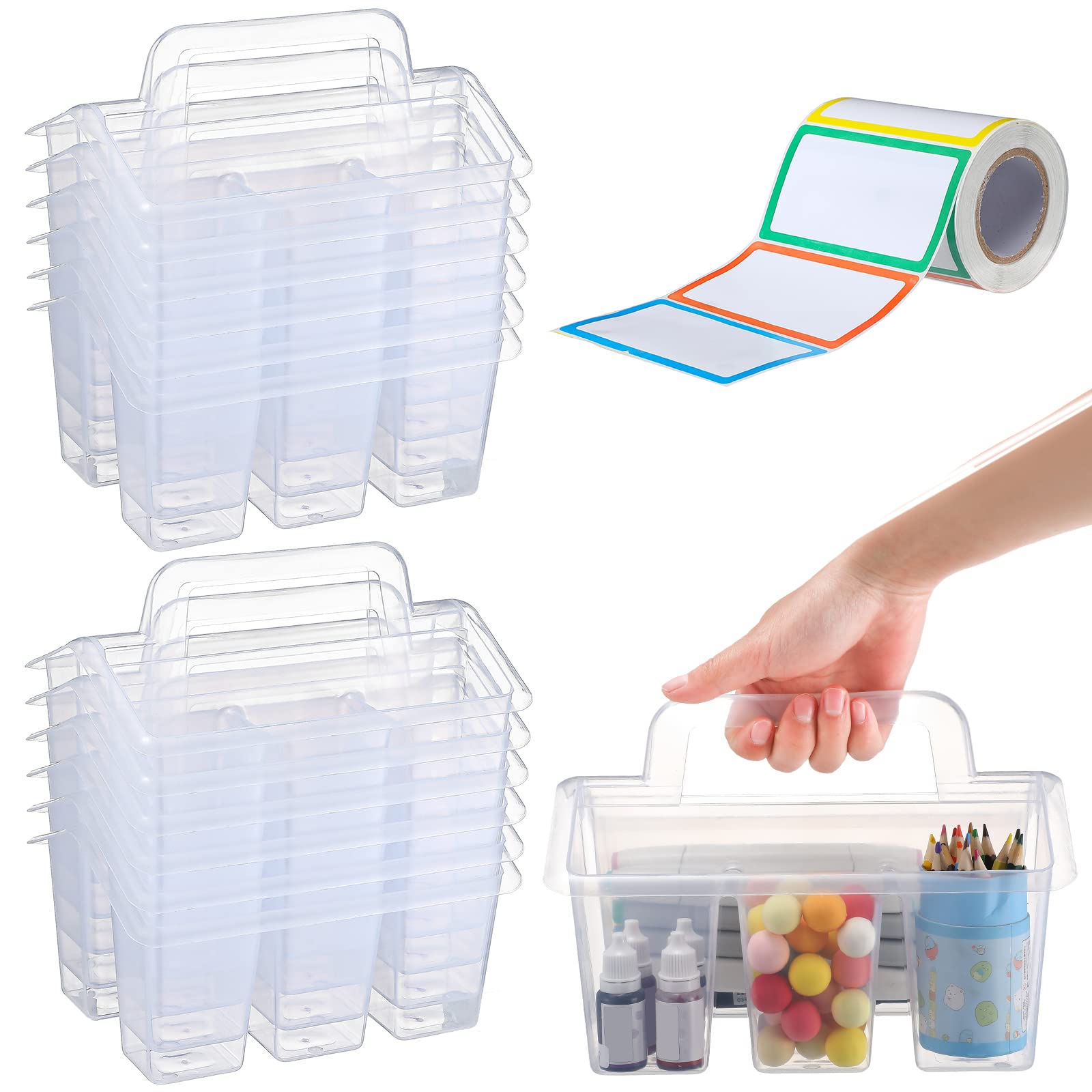 Maitys Classroom Storage Caddies with 4 Compartment Portable Plastic ...
