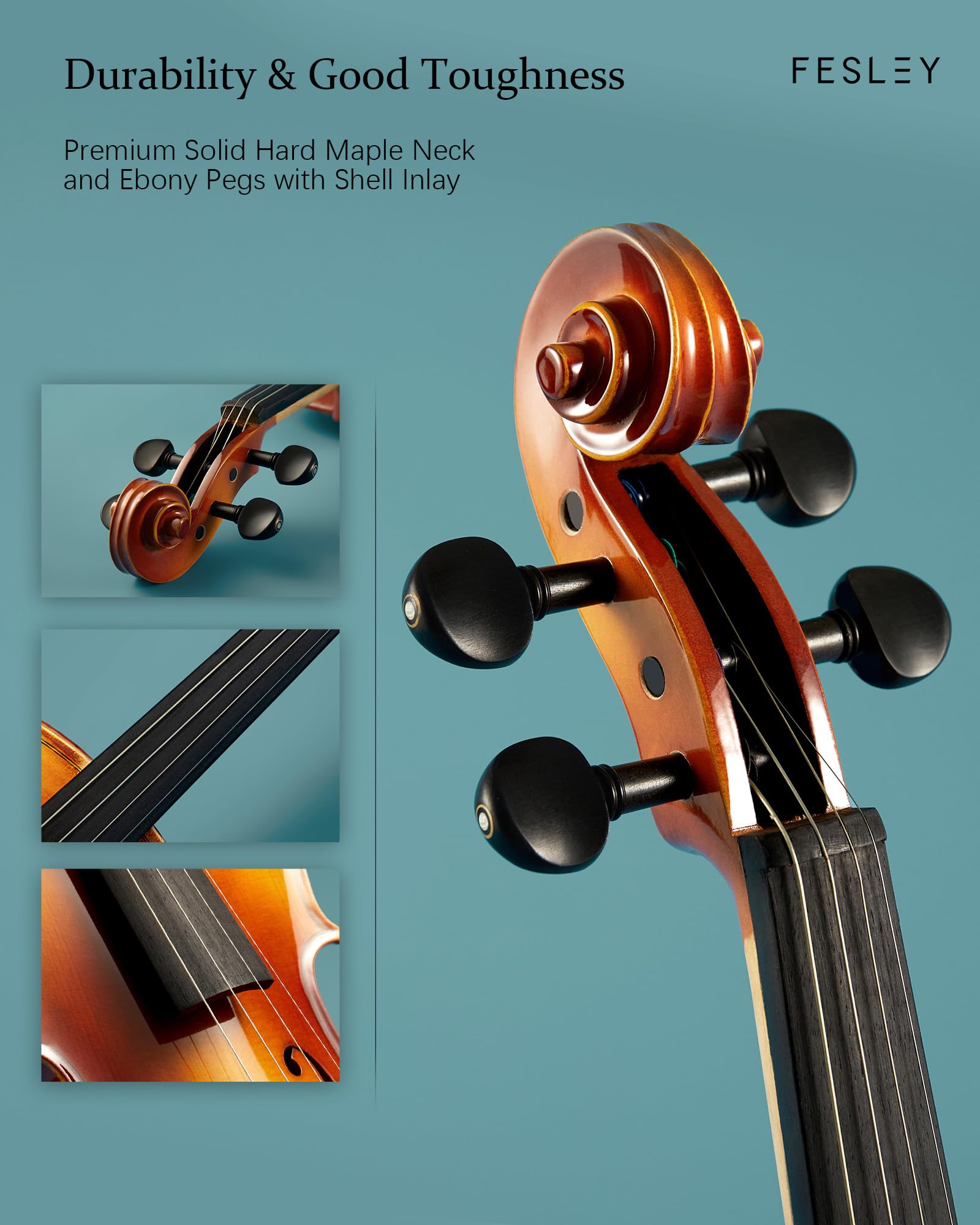 Mua Fesley Violin Fiddle Full Set: 4/4 Polished Violin Kit for ...