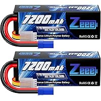Amazon.com: Zeee 4S Lipo Battery 7200mAh 14.8V 120C Hard Case RC Battery with XT90 Connector for ...