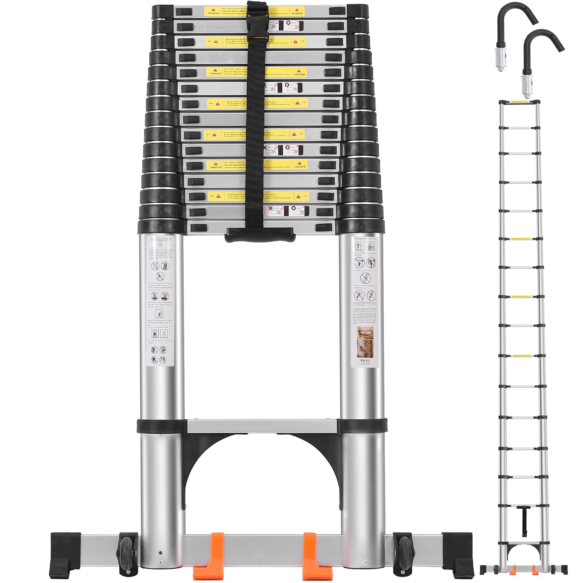 DEZEX Telescoping Ladder 20.3 FT,Aluminum Lightweight Extension Ladder ...