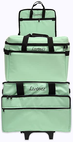 Amazon.com: Luova 19" 3 Piece Rolling Sewing Machine Trolley Set in ...