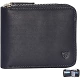 Amazon.com: Mens Wallets Leather Zipper Wallet for Men Bifold RFID ...