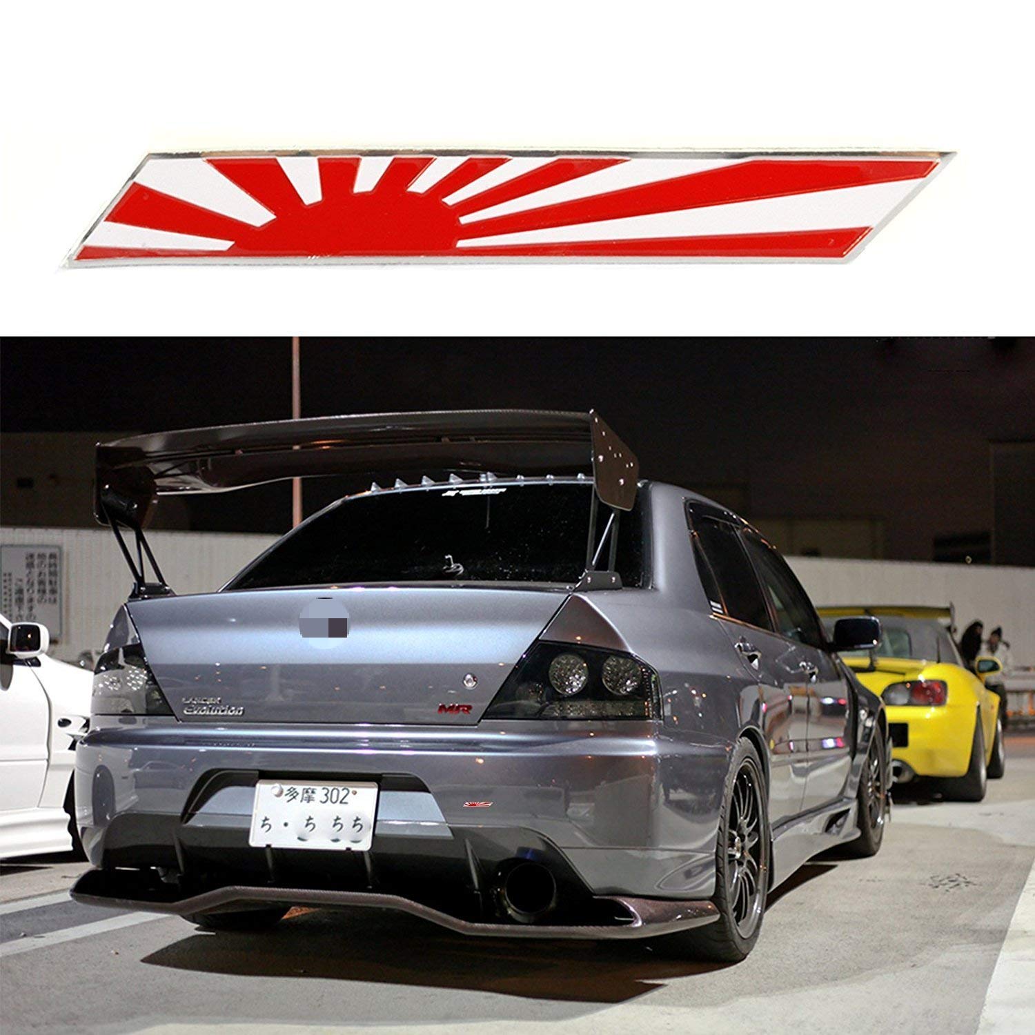 1x JDM Japan Rising Sun Flag Emblem Plate Badge For Front Grille Side ...