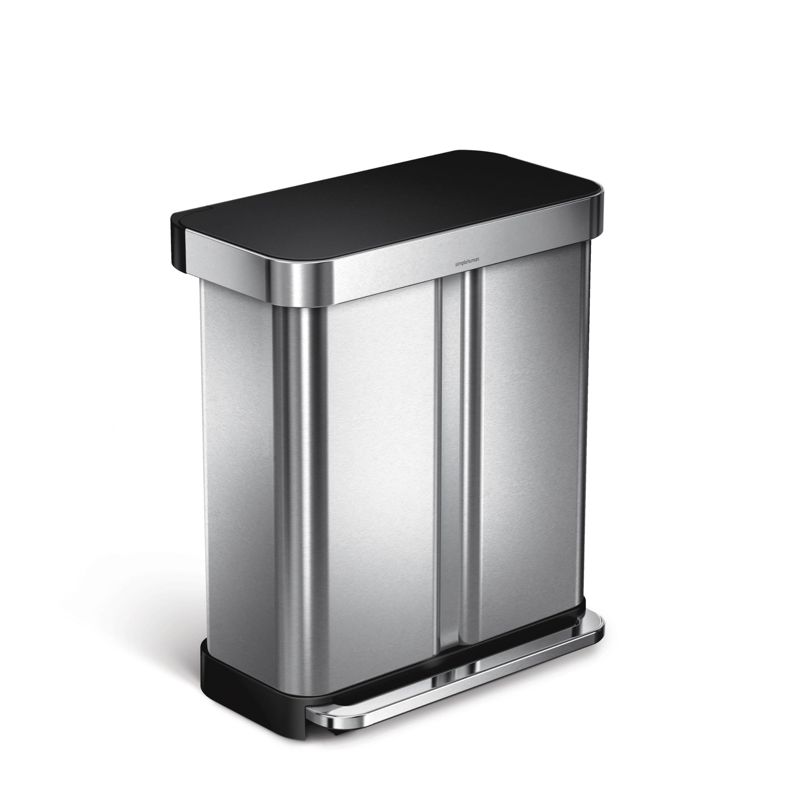 simplehuman 58 Liter / 15.3 Gallon Rectangular Dual Compartment ...