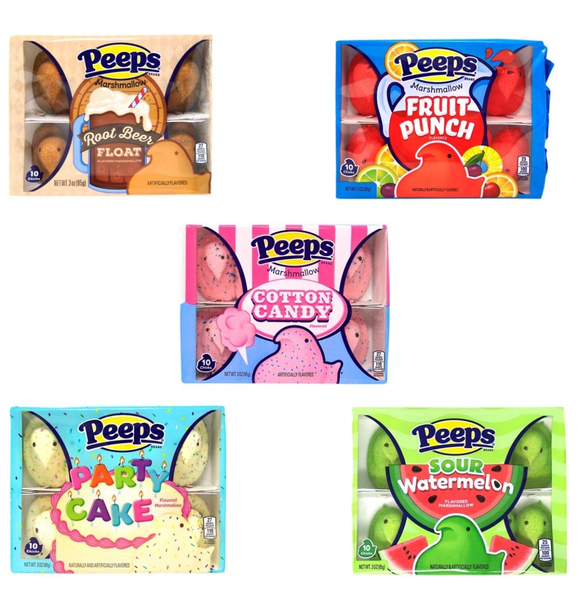 Amazon.com : Peeps Easter Variety Pack Marshmallows Candy with 10 Count ...