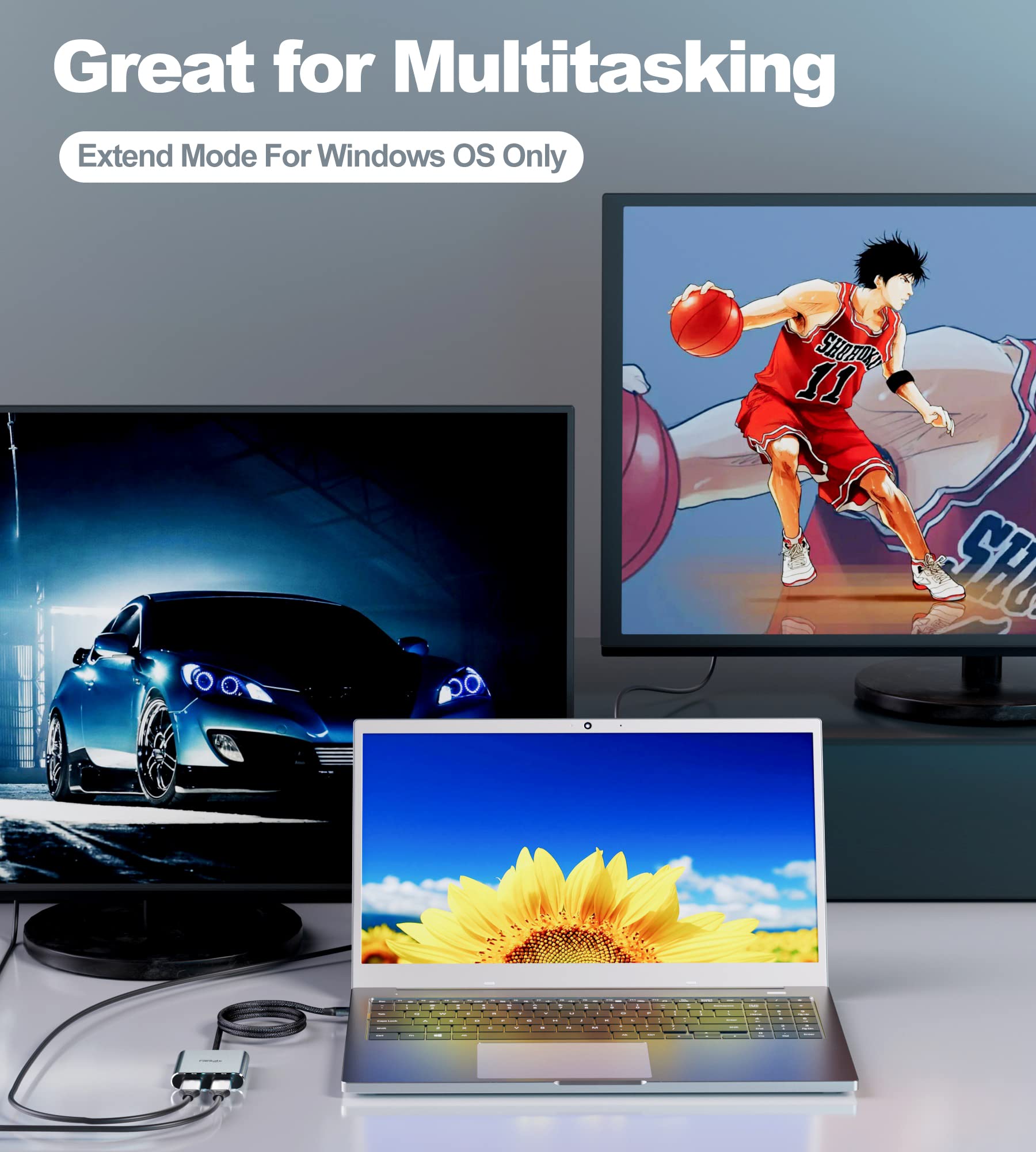 Mua fairikabe USB C to Dual DisplayPort MST Hub Splitter, Dual 4K 60Hz ...