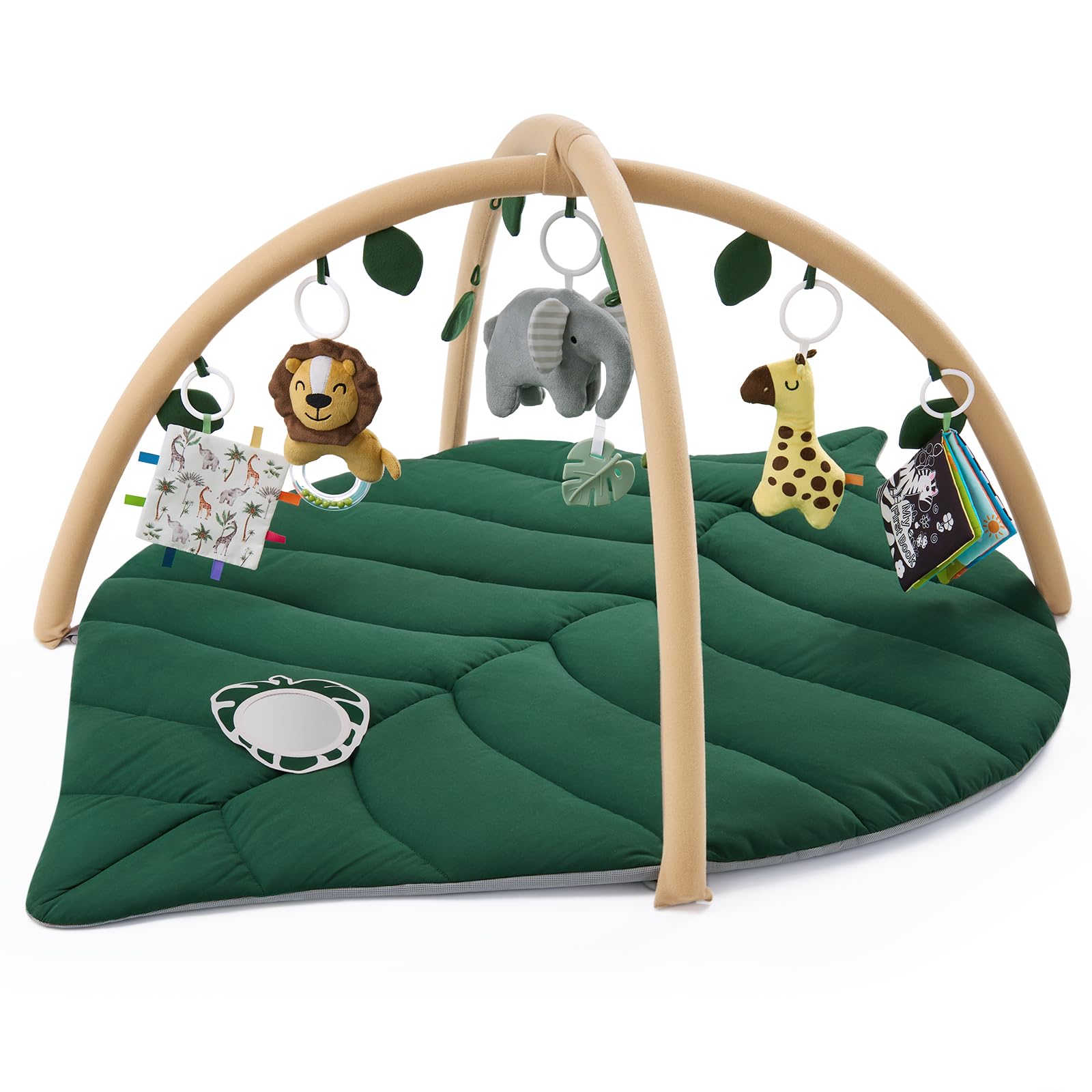 Blissful Diary Baby Play Gym & Activity Mat, Oversize Leaf Shaped Tummy ...