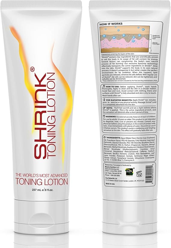 Shrink Toning Lotion – Heat Activated Skin Tightening Cream for Body ...