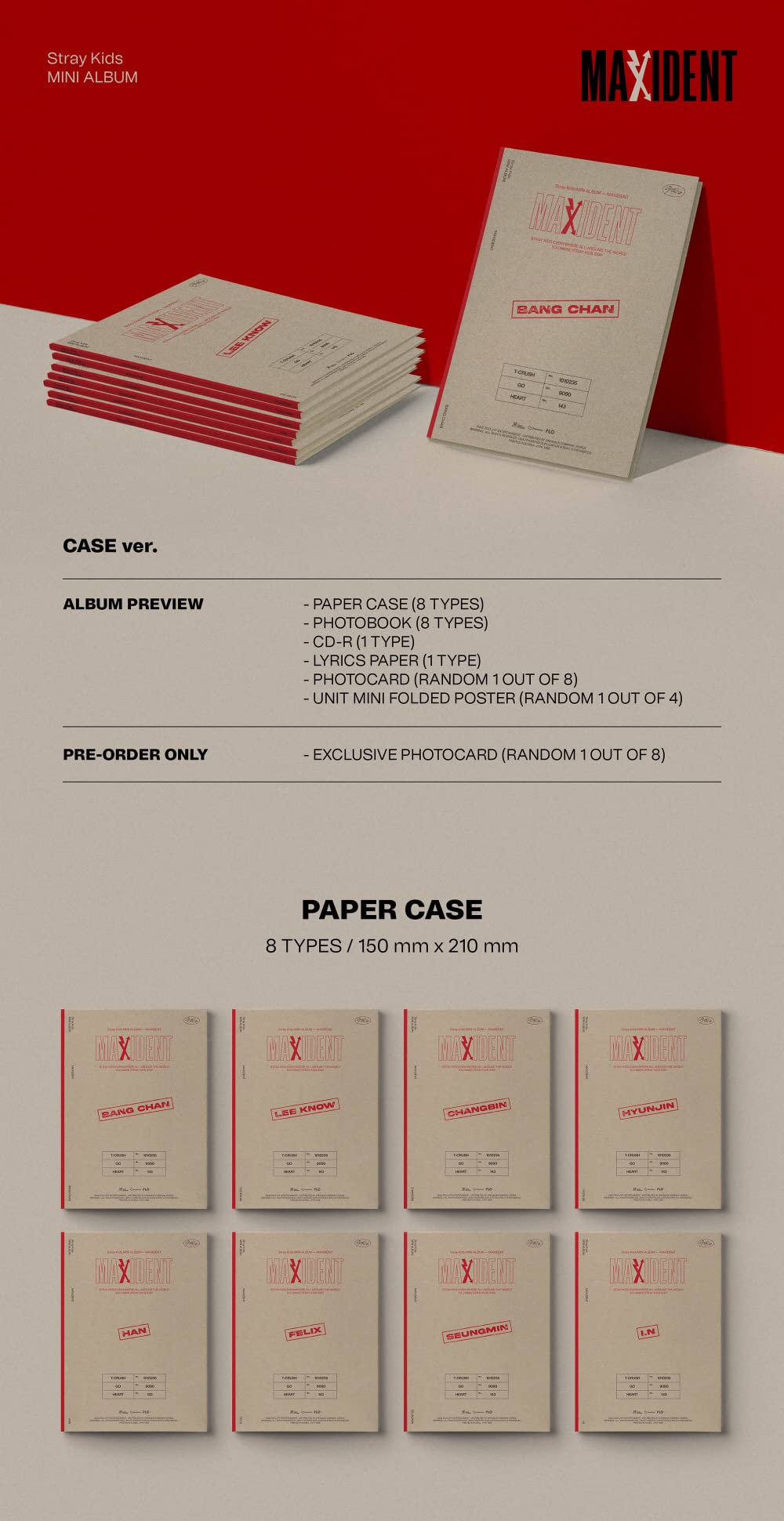 Mua JYP Entertainment Stray Kids - MAXIDENT Case Version, Album + Gift ...
