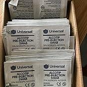 Universal UNG603 Alcotip Pre-Injection Swabs 30mmx60mm 45gsm 100 Wipes ...