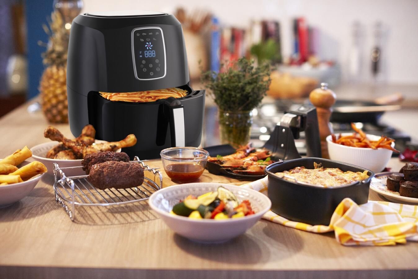 Kitchen & Dining Emerald Electric Air Fryer with LED Touch Display 1804 ...