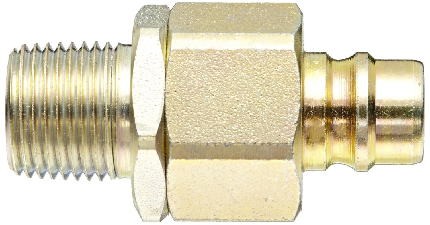 Nipple 1/4 NPTF Male x 1/4 Coupling Size Snap-Tite VHN4-4M Zinc-Plated ...