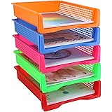 Amazon.com : Zilpoo 5 Tier - Plastic Desk Letter Organizer Trays, Stackable Classroom Desktop ...