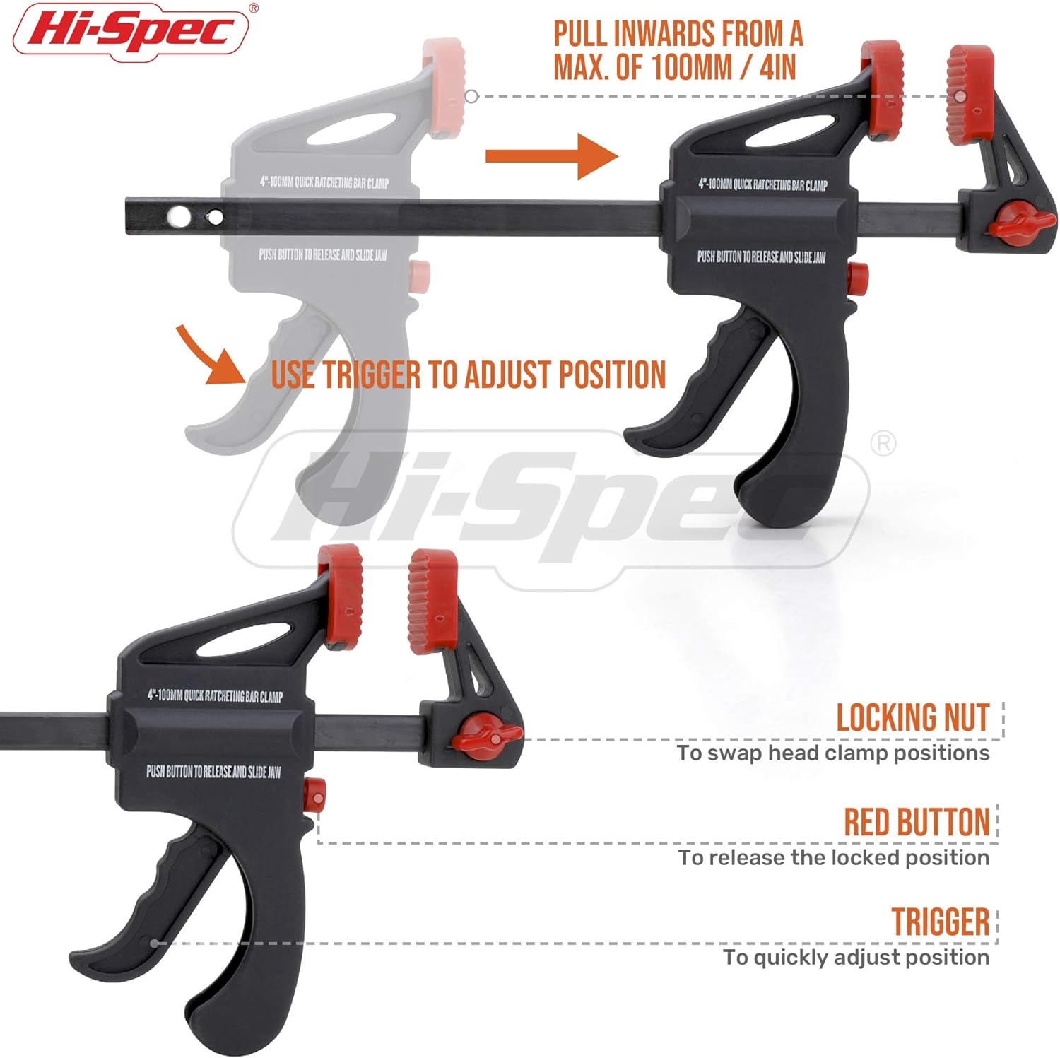 Hi-Spec Mini Spring, Ratchet & Bar Spreader Clamp Set. Securely Hold ...