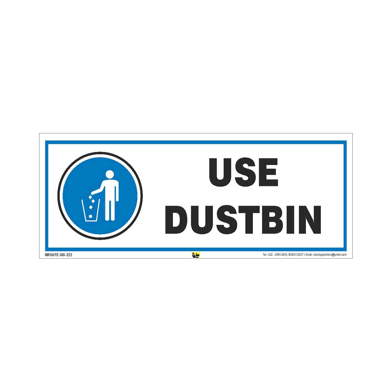 Mr. Safe Use Dustbin Sign PVC Sticker 12 Inch X 4 Inch: Amazon.in ...