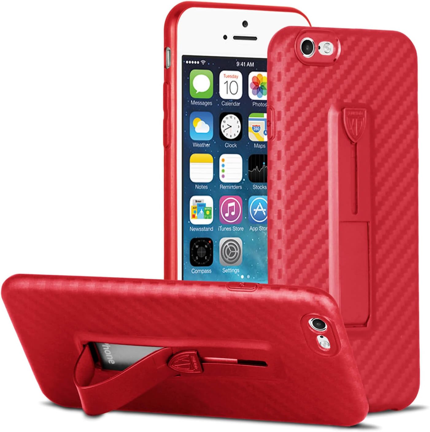 Amazon.com: Mobile Phone Case with Kickstand in Red for Apple iPhone 6 ...