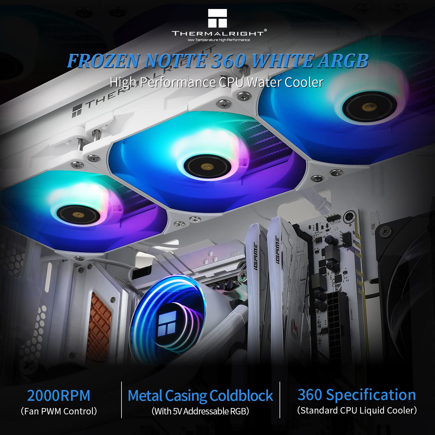 ARGB Liquid Cooler Astroshell V2G 360 ARGB CPU Liquid Cooler With LCD ...