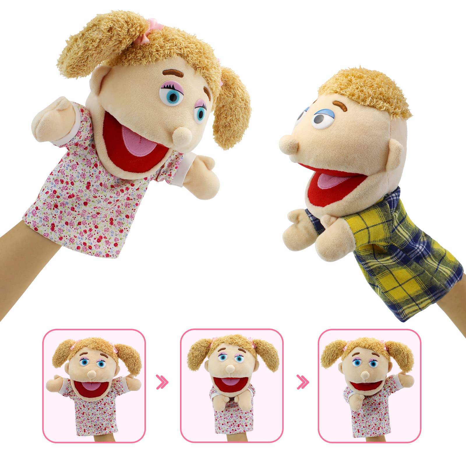 Mua Family Hand Puppets,Puppets for Kids Role Paly Family Members 13.4 ...