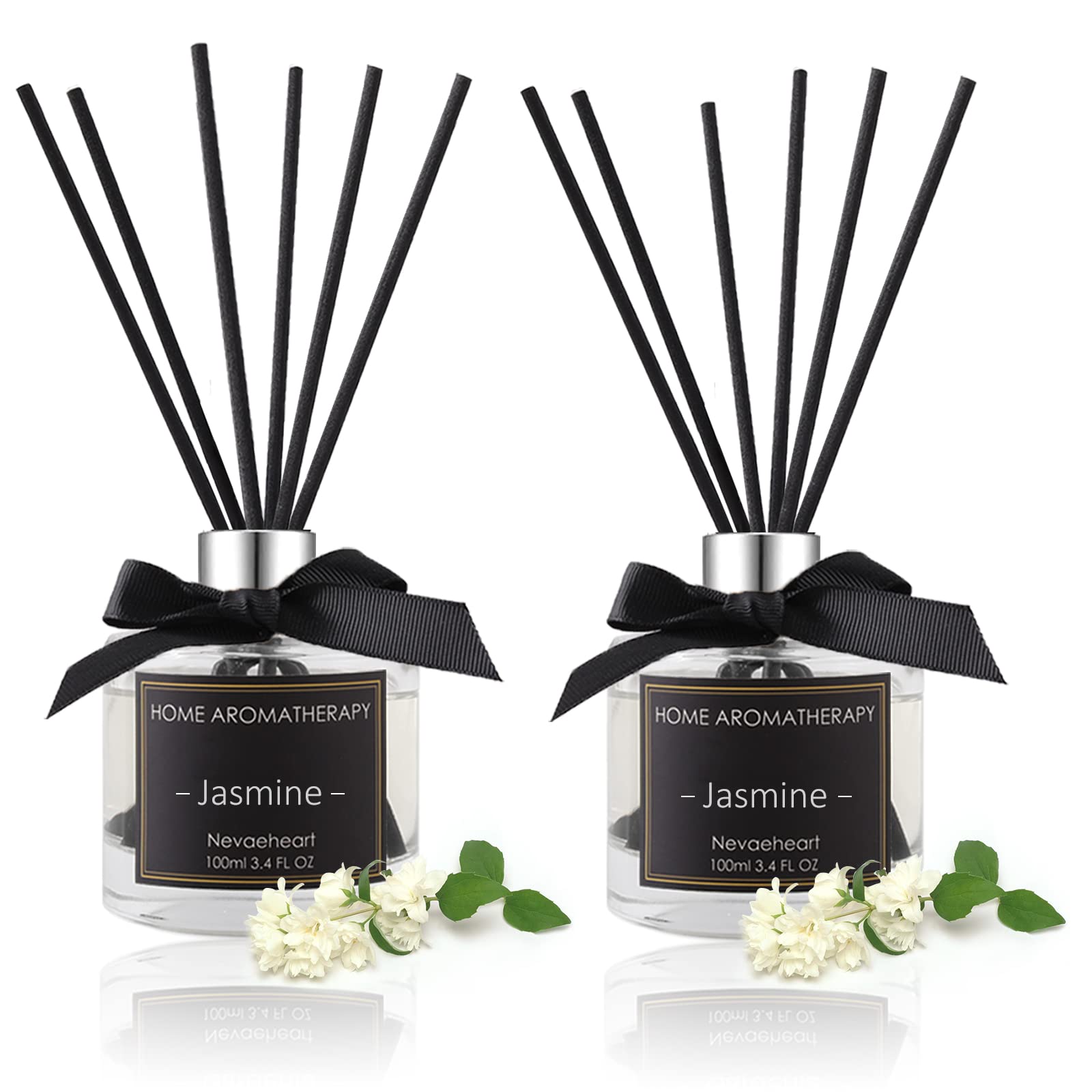 NEVAEHEART Diffuser Set,Jasmine Diffuser Gifts for Women,3.4 OZ X 2 ...