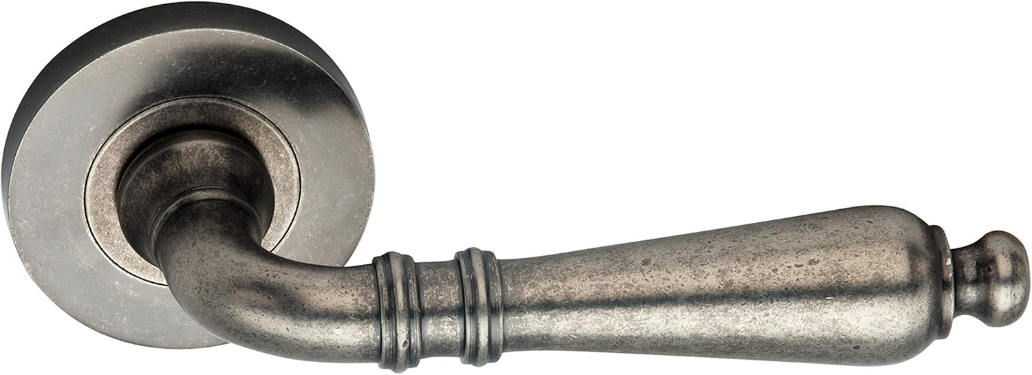 Antique Pewter Designer Lever Handle on Rose English Style (Made from ...