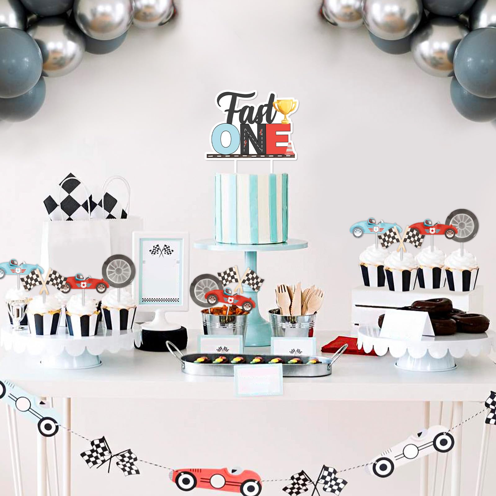 Mua Fast One Birthday Decorations for Boys - 25pcs Race Car 1st ...