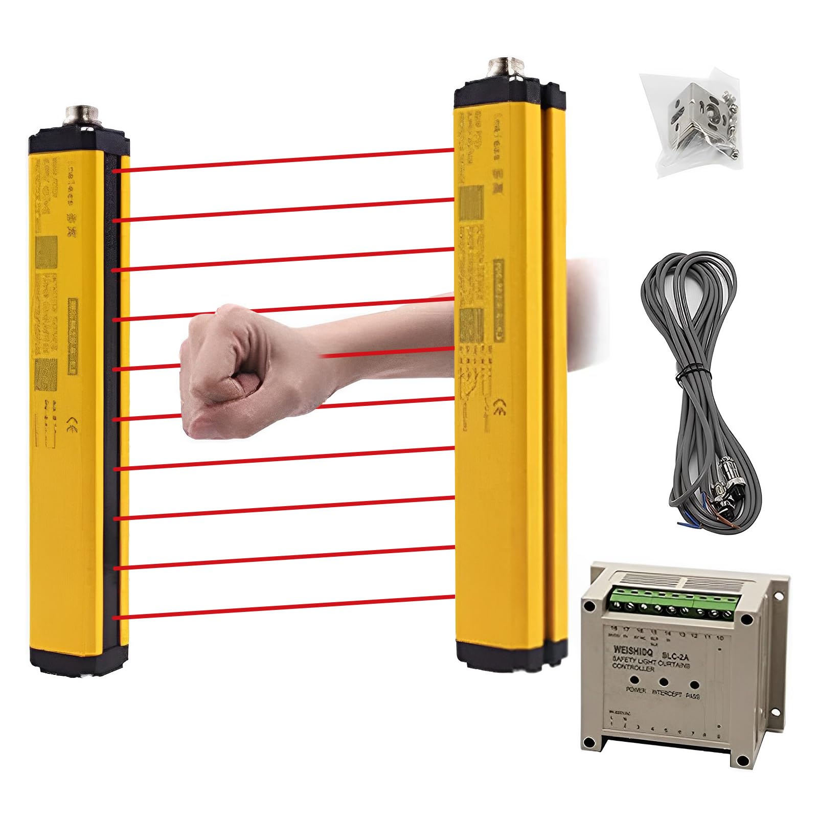 CGOLDENWALL Safety Light Curtains Safety Protection Sensor Light Screen ...