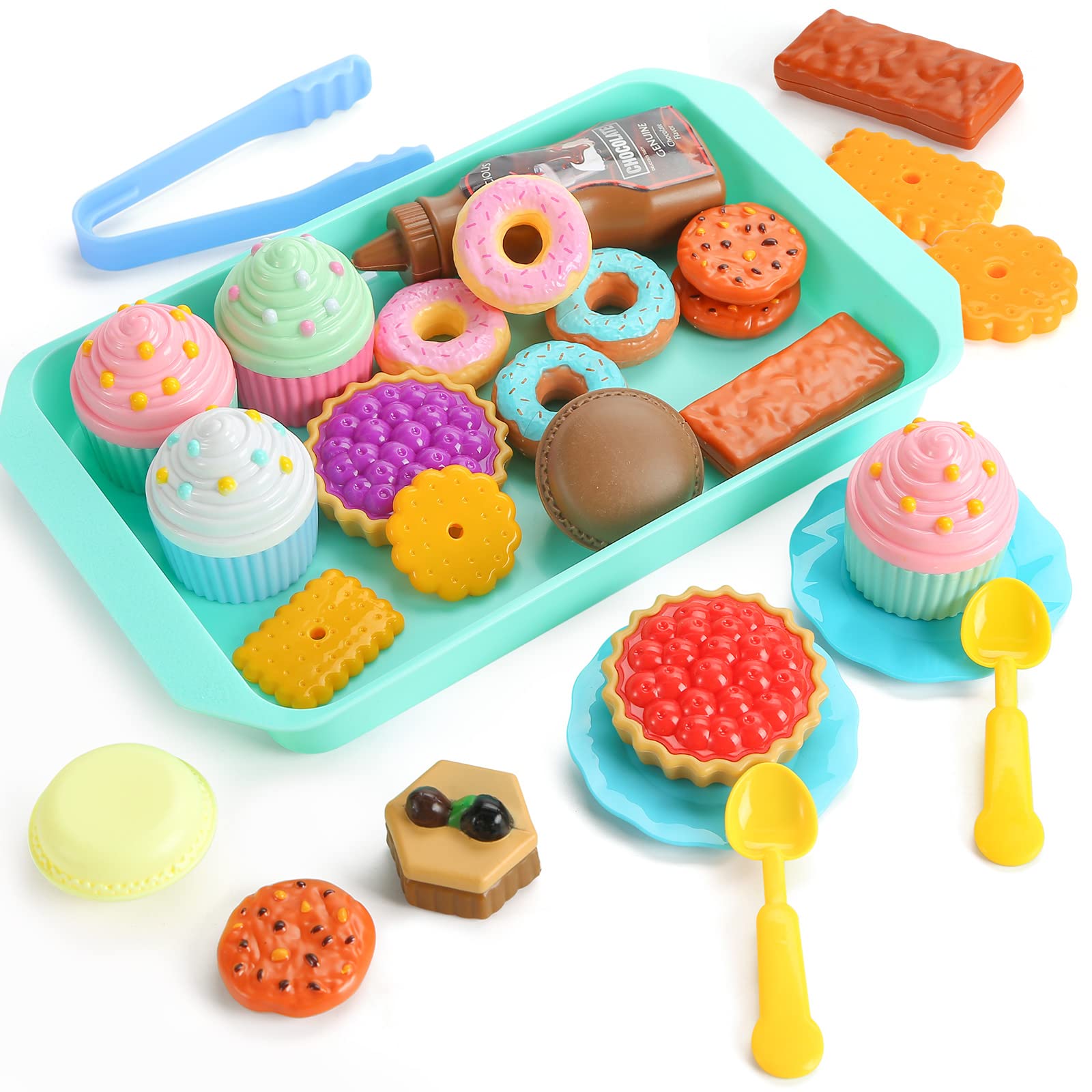 Mua LOVESTOWN Pretend Play Desserts Toy, 29 PCS Kids Desserts Food Toy ...