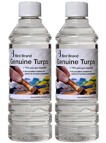 2 Bottles of 100% Pure Gum Genuine Turpentine Clear Turps 500Ml Each ...