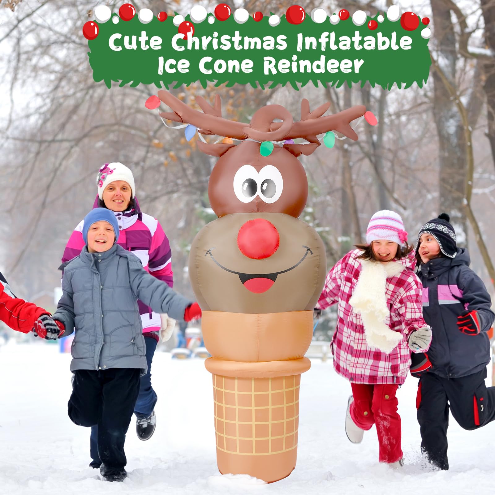 Mua 6FT Christmas Inflatables Reindeer Ice Cream Outdoor Decoration ...
