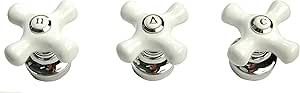 Porcelain Handle 3-pcs Set, Chrome Finish, Fits Price Pfister Shower ...