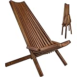 CleverMade Tamarack Folding Wooden Outdoor Chair -Stylish Low Profile ...