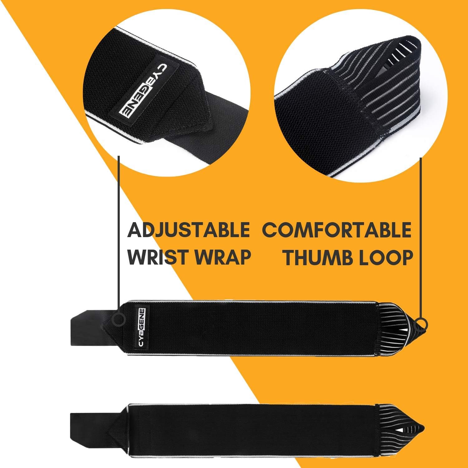 CybGene Wrist Wraps, Wrist Support Braces, for Crossfit, Weight Lifting ...